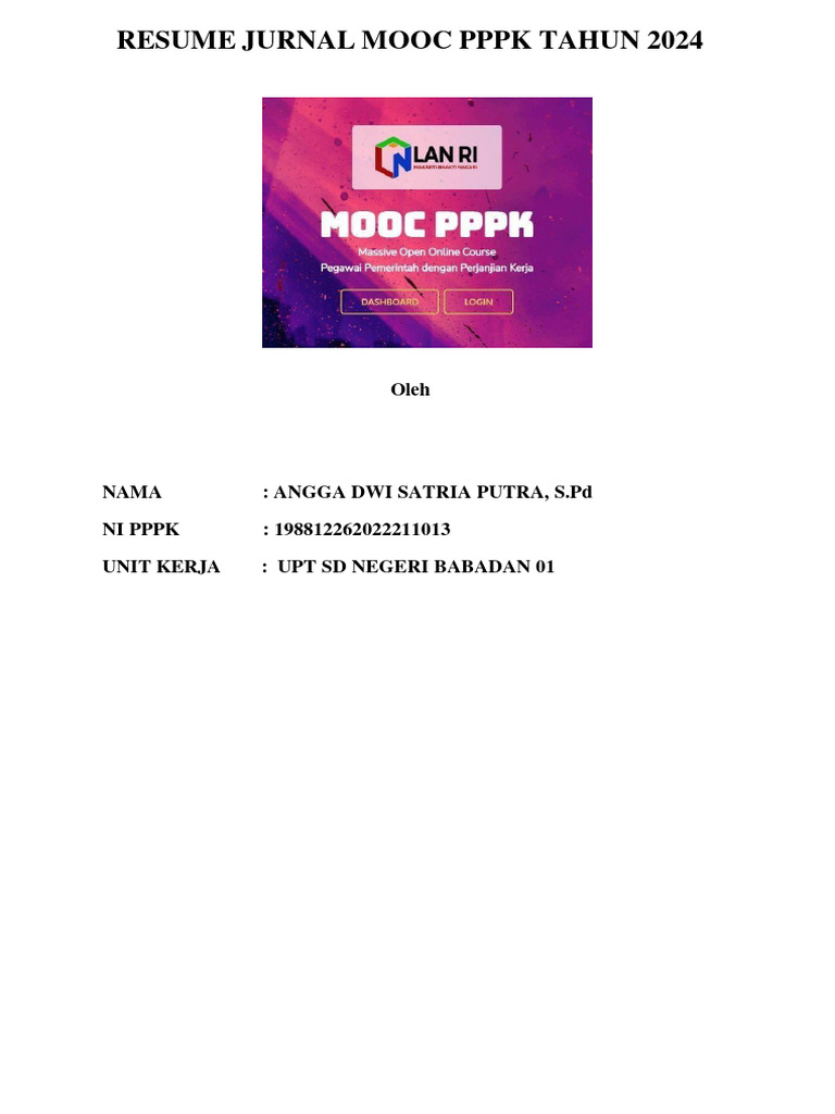 Resume-Jurnal ANGGA - MOOC-PPPK-2024 | PDF