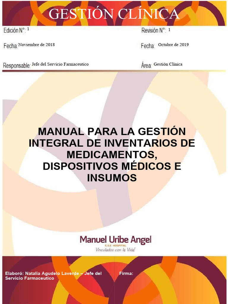 Manual de Gestión Integral de Inventarios de Medicamentos, Dispositivos Médico e Insumos | PDF ...