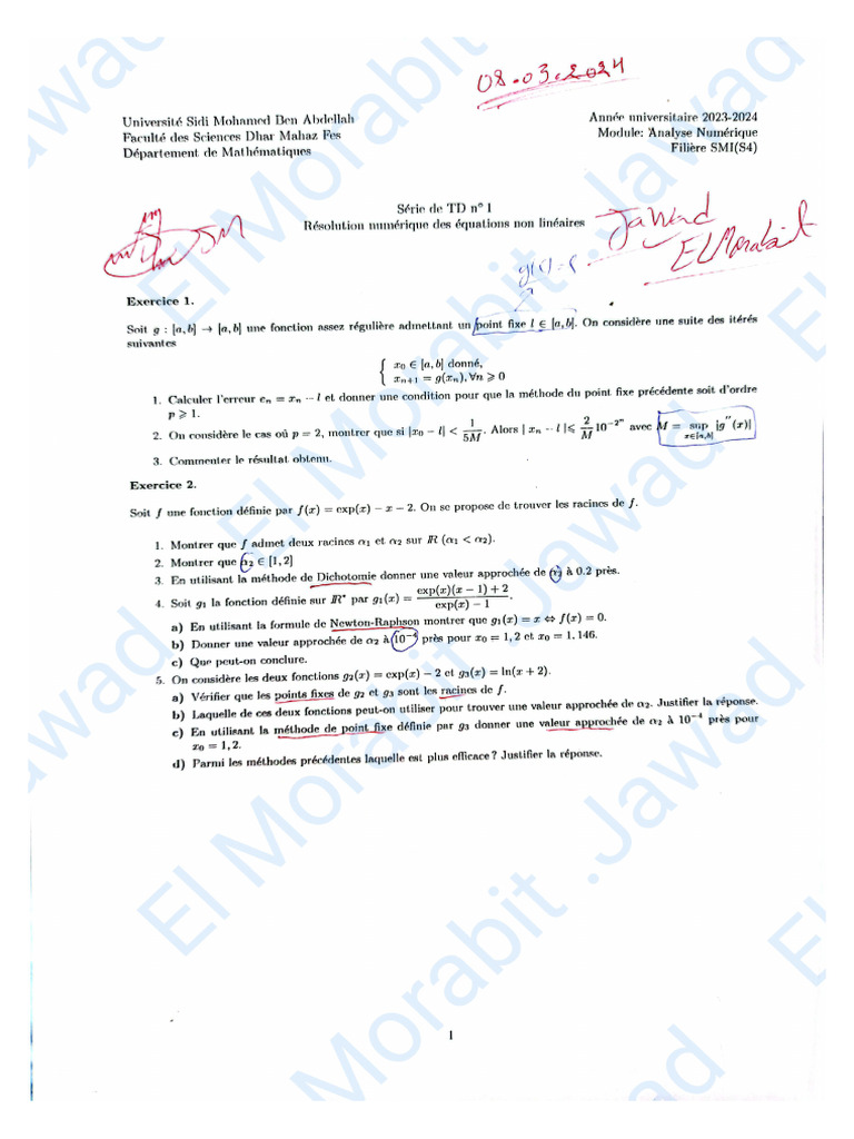 AN - TD01 - Énonc& Correction - 2023 - 2024 | PDF