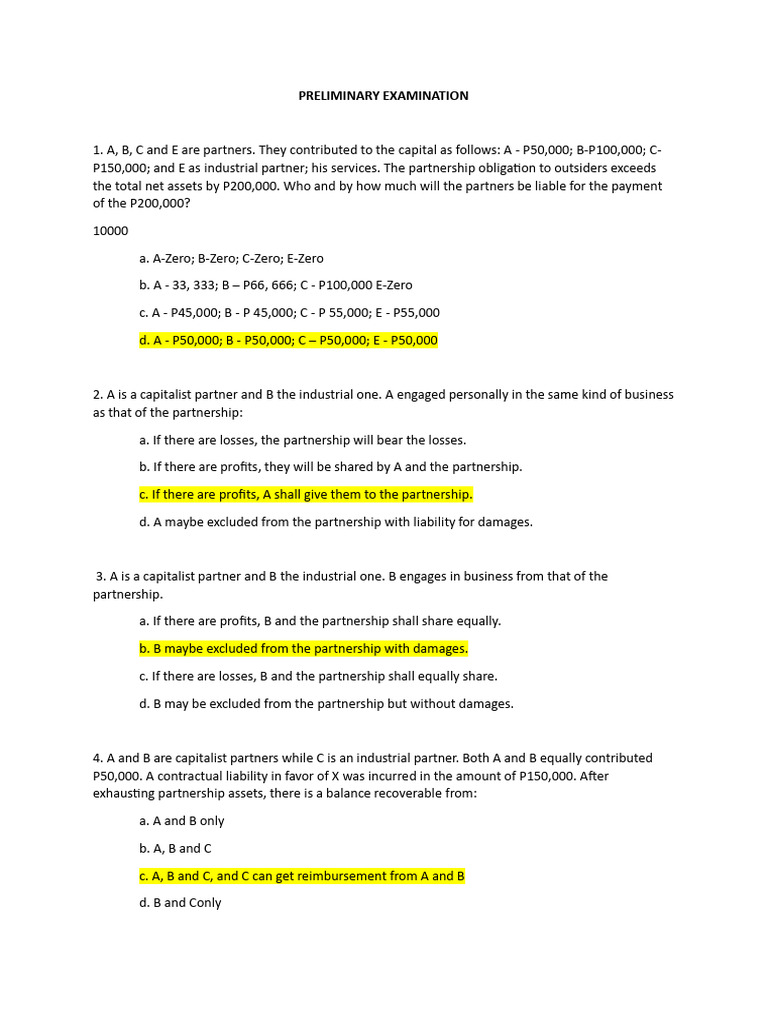 Buslaw Reviewer Partnership and Corpo - Reviewer | PDF | Partnership ...