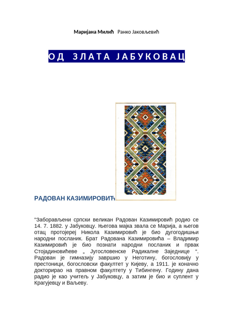 Od Zlata Jabukovac | PDF