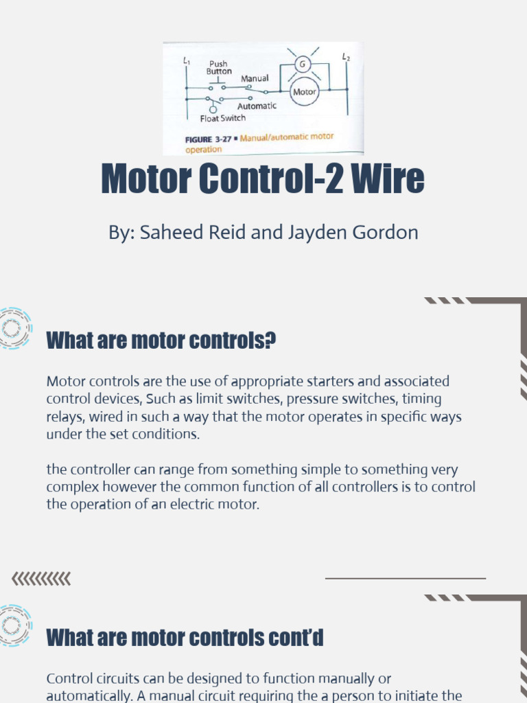 Motor Control - 2 Wire Group 11 Presentation EET | PDF | Technology ...