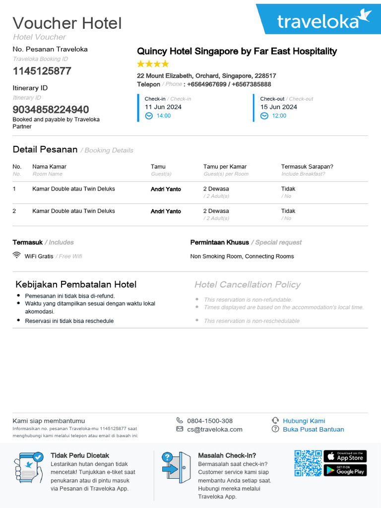 Traveloka Hotel Voucher Details | PDF | Payments | Banking Technology