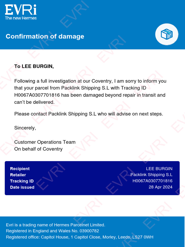 Certificate of Damage | PDF