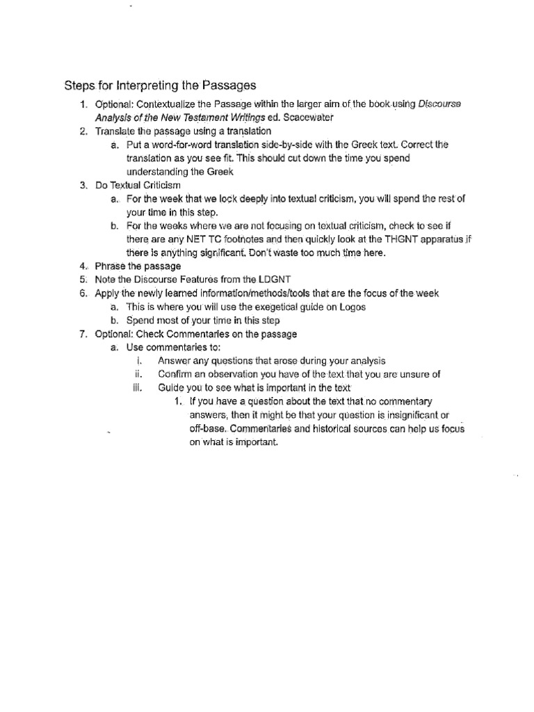 Steps for interpreting passages | PDF