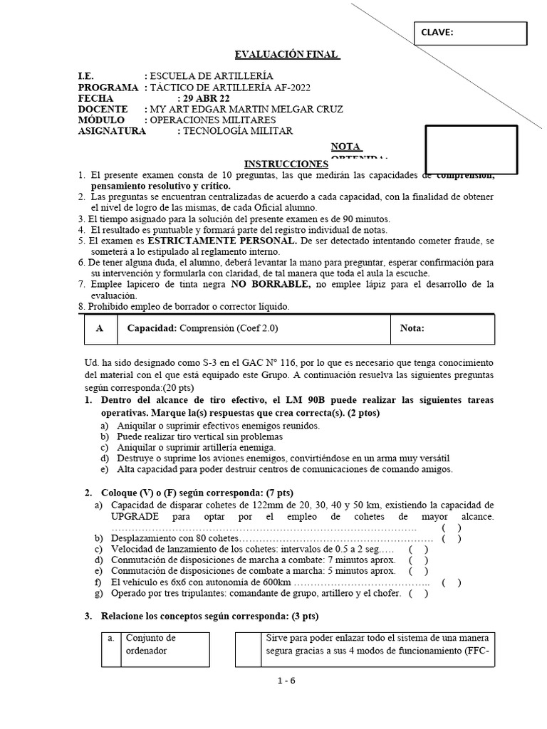Modelo de Examen Escrito | PDF | Vuelo