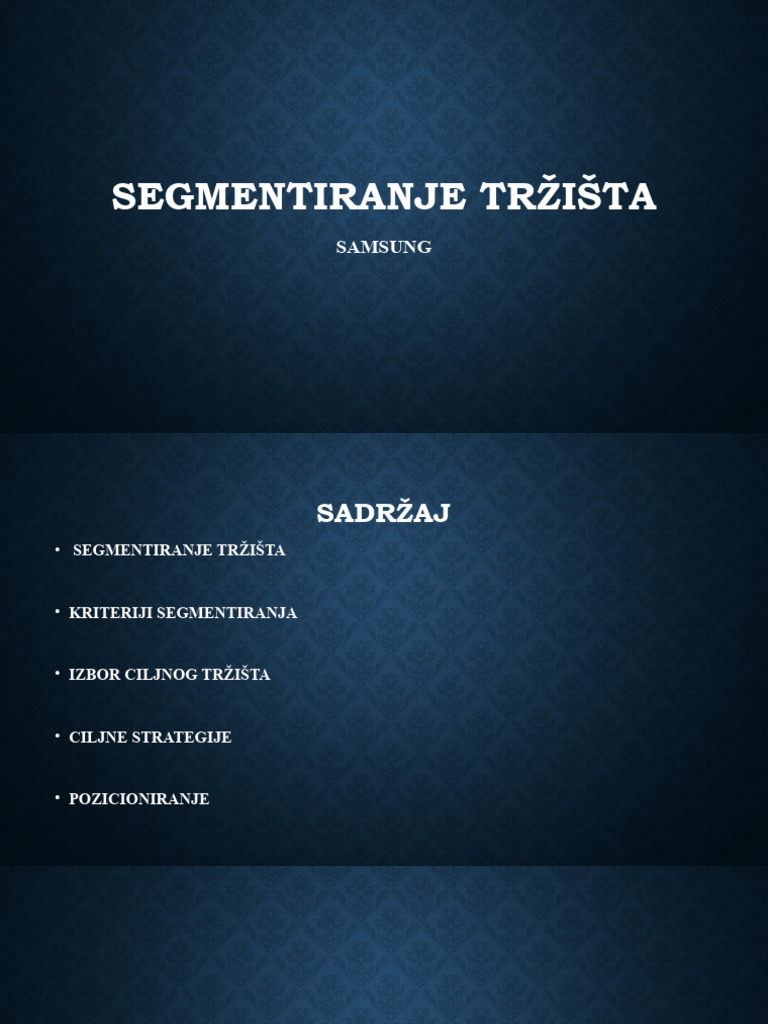 Segmentiranje Trzista III1 | PDF