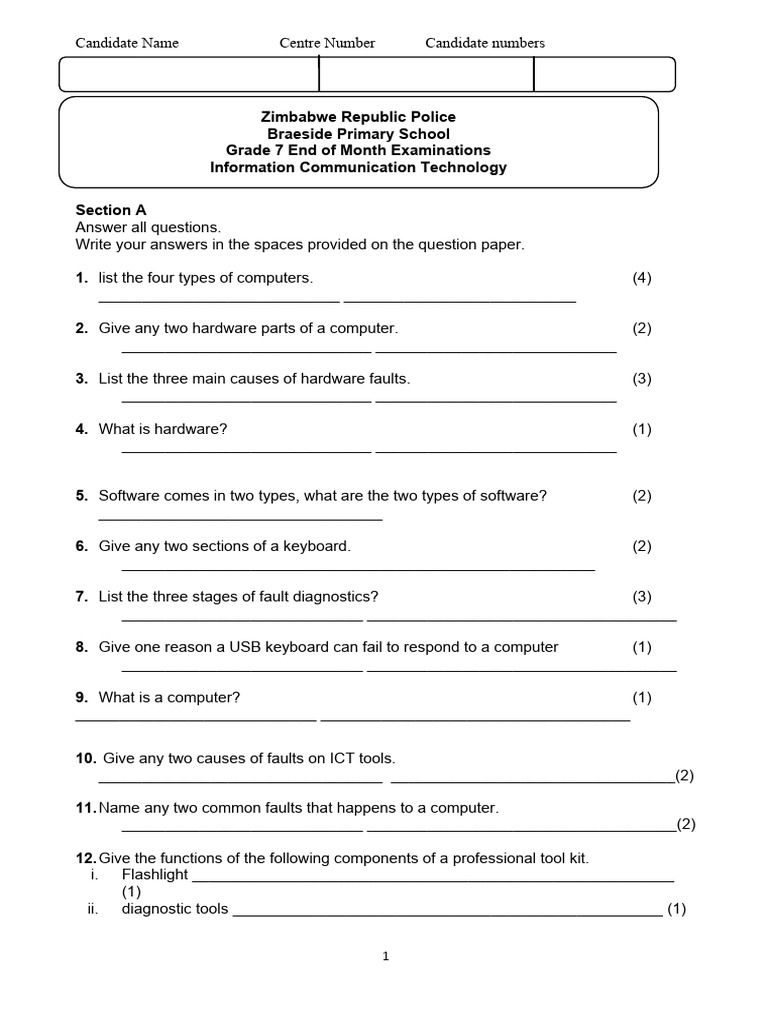 G 7 Ict Only 50 Term 2 Download Free Pdf Microsoft Word Input Output