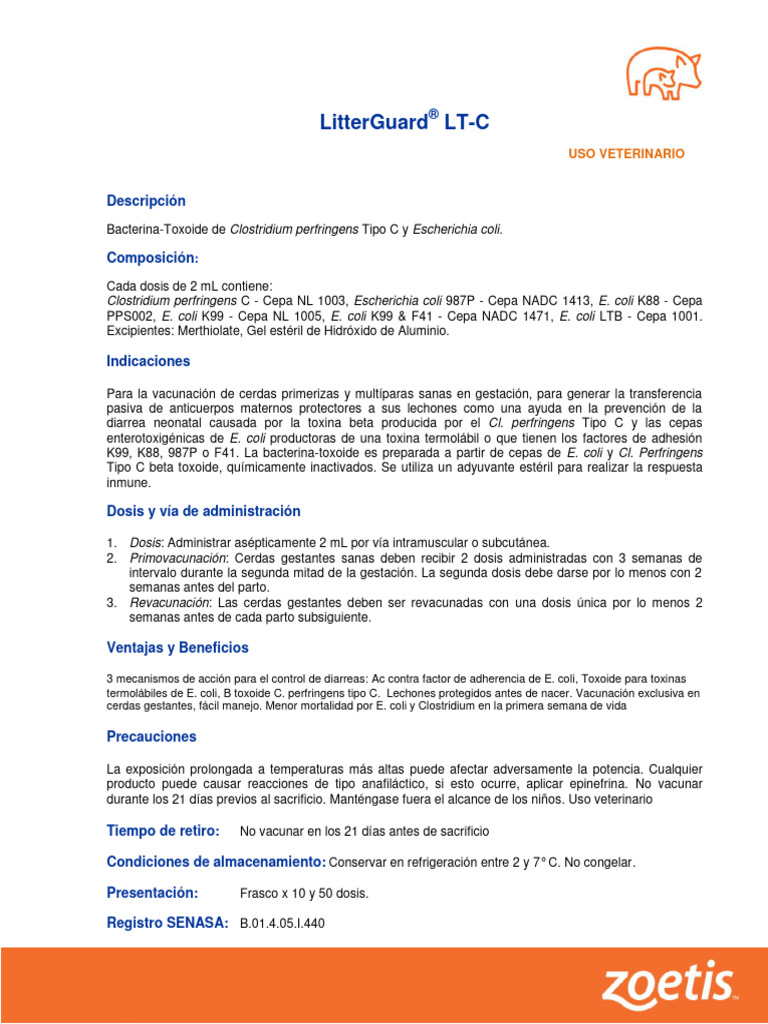 LitterGuard LT-C FT | PDF | Escherichia coli | Vacunación