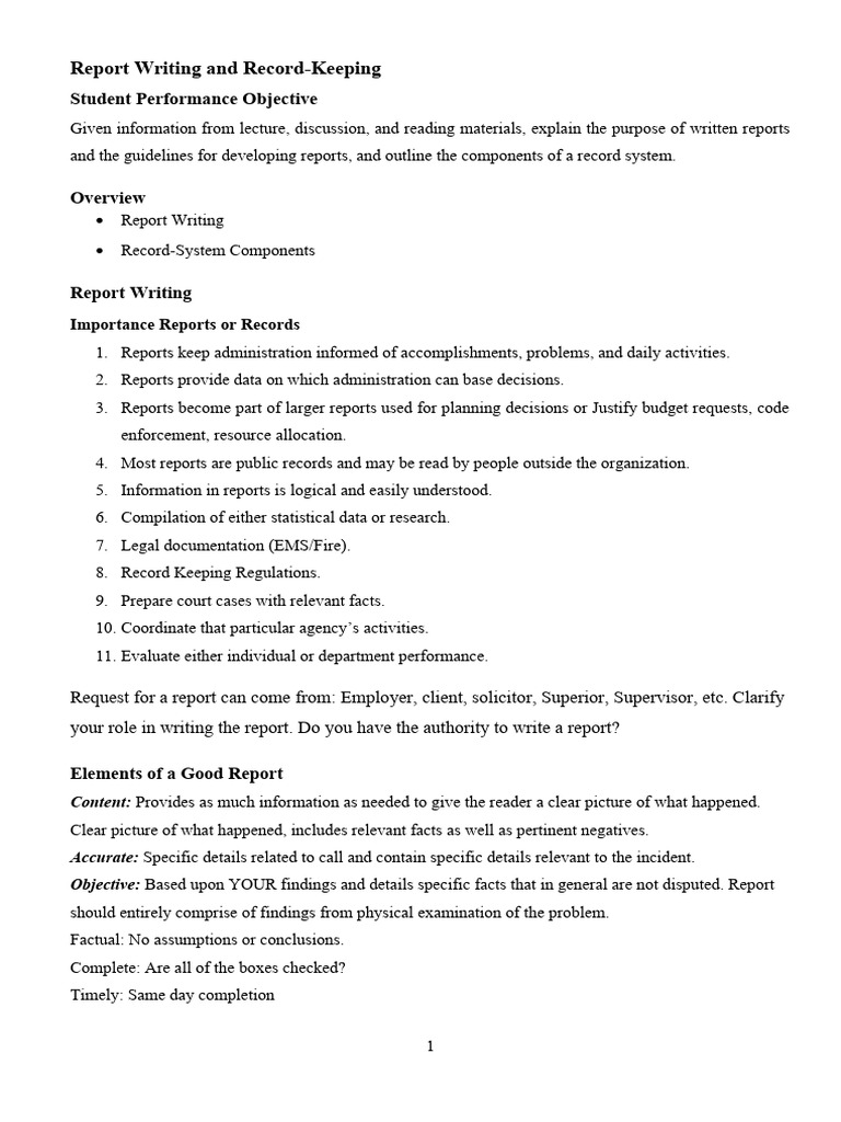 Module 2 - Report Writing and Record | PDF | Information | Records Management