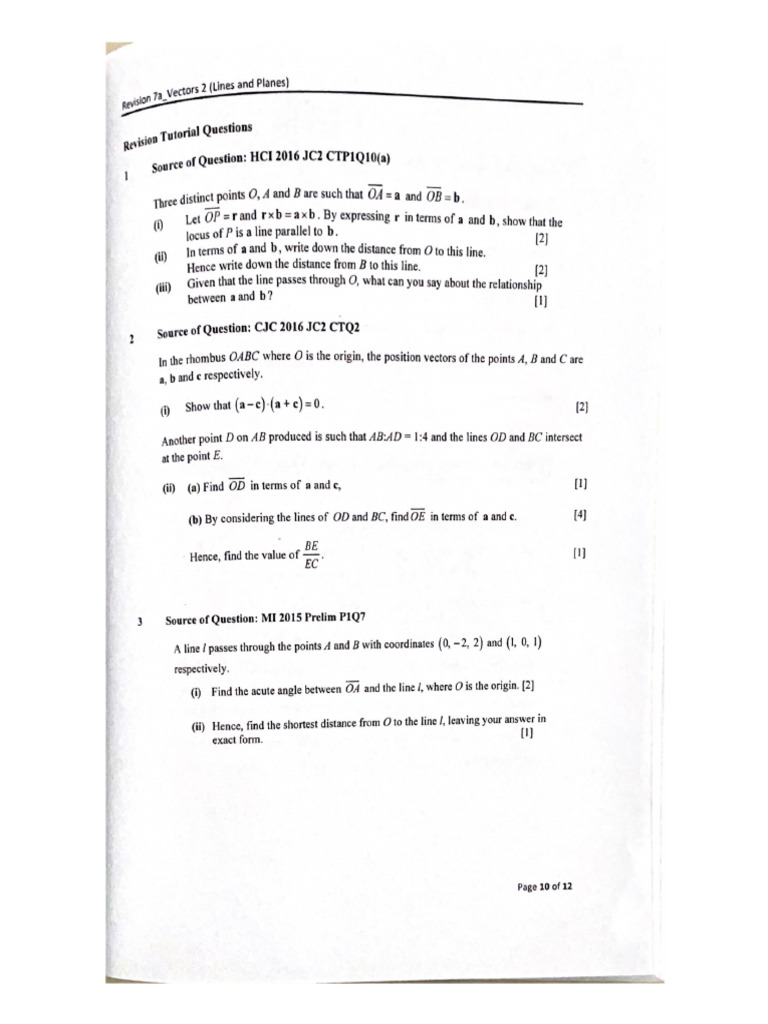 Revision Tutorial Questions | PDF