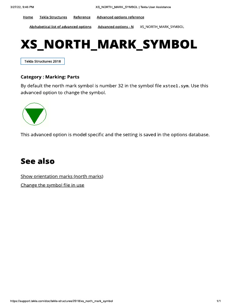 XS_NORTH_MARK_SYMBOL _ Tekla User Assistance | PDF