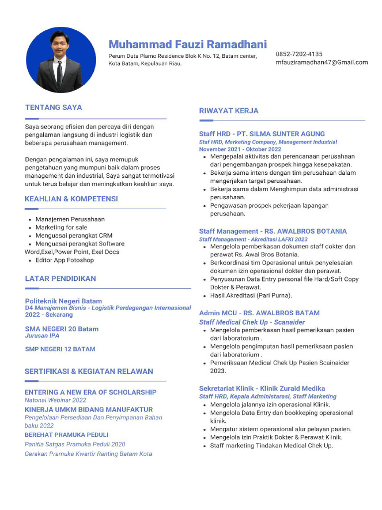 CV - Muhammad Fauzi Ramadhani | PDF