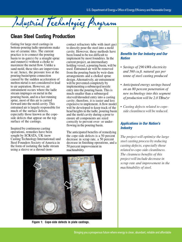 Clean Steel Casting Innovations | PDF | Foundry | Casting