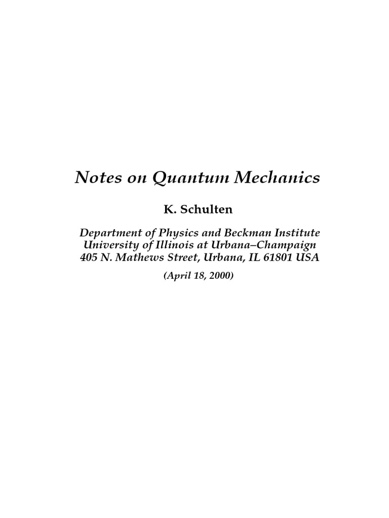 Quantum Mechanics | PDF | Spin (Physics) | Field (Physics)