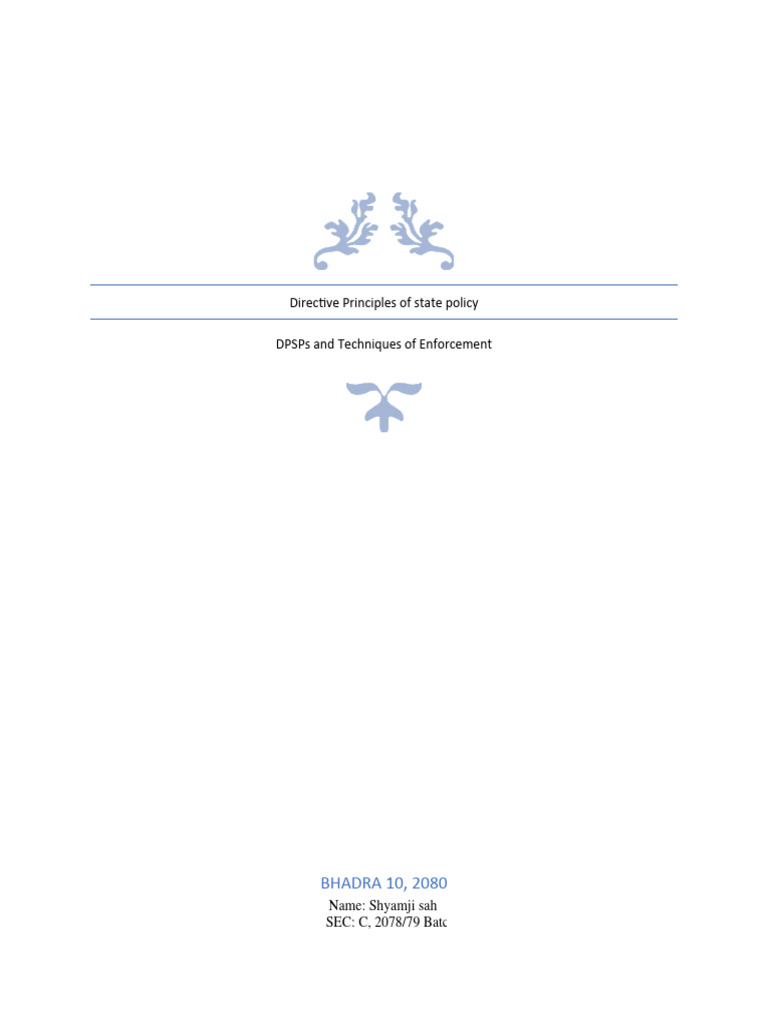 Directive Principles and Their Enforcement Mechanisms | PDF | Justice ...