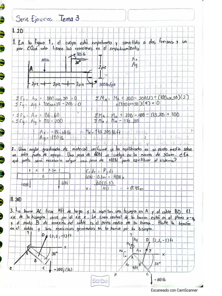 Ejercicios ESTÁTICA | PDF