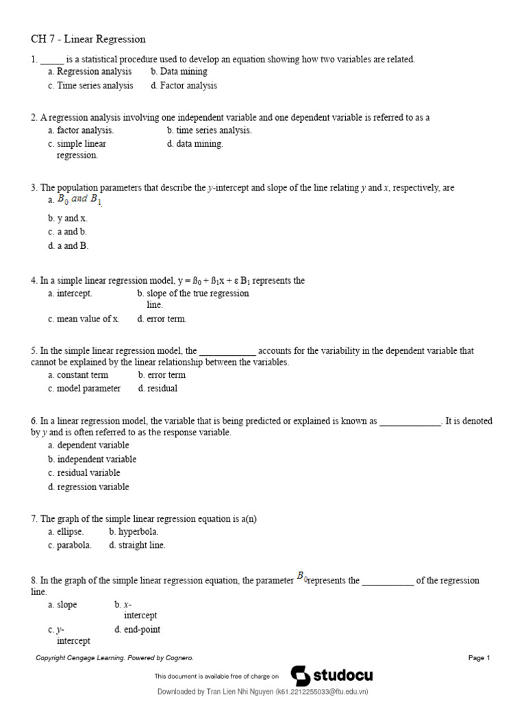 CH07-Linear-Regression | PDF | Regression Analysis | Errors And Residuals