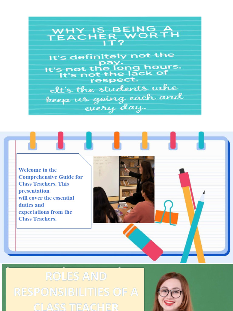 Class Teacher Responsibilities Overview | PDF | Teachers | Inclusion ...