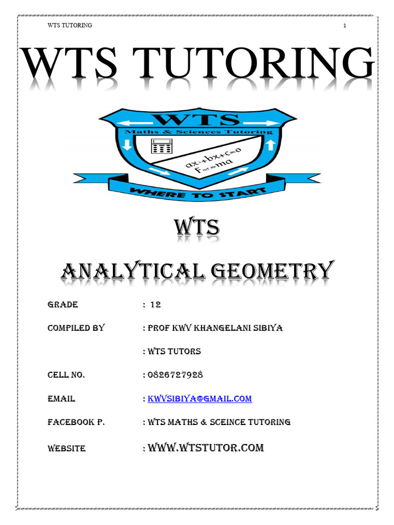 Wts Grade 12 Term 2 Camp | PDF | Circle | Cartesian Coordinate System