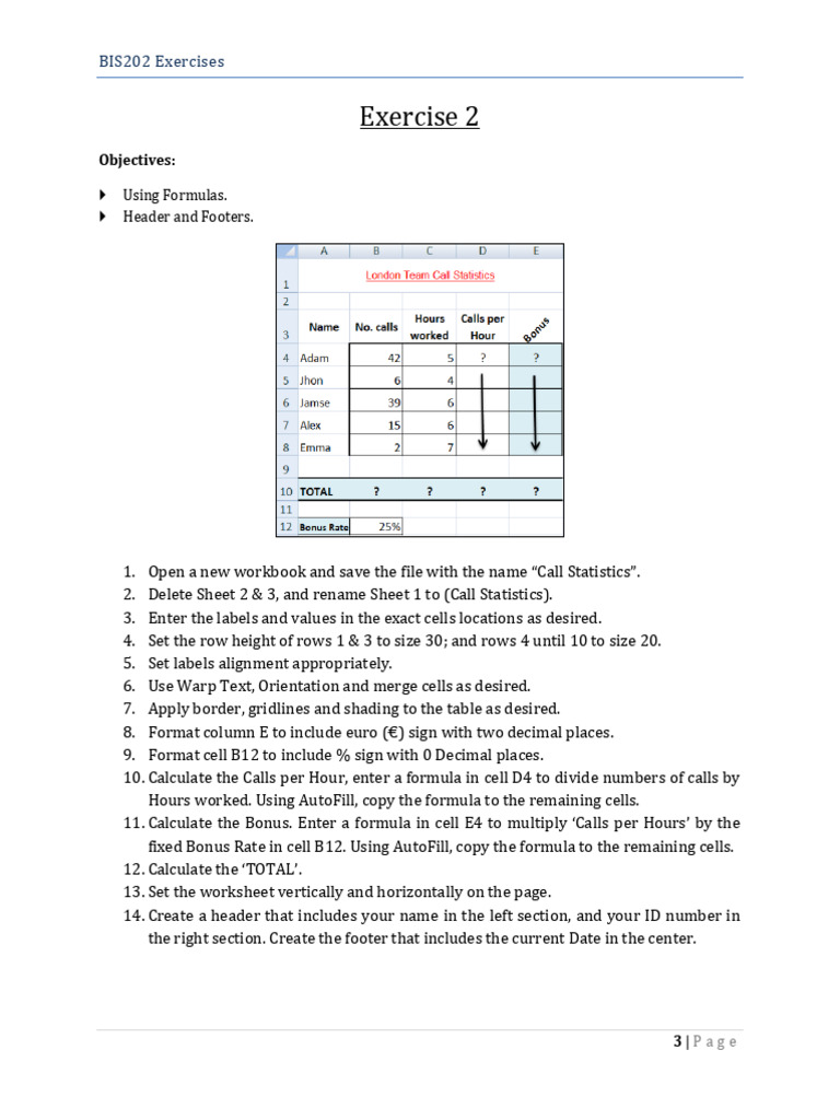 Excel Practice 2 | PDF