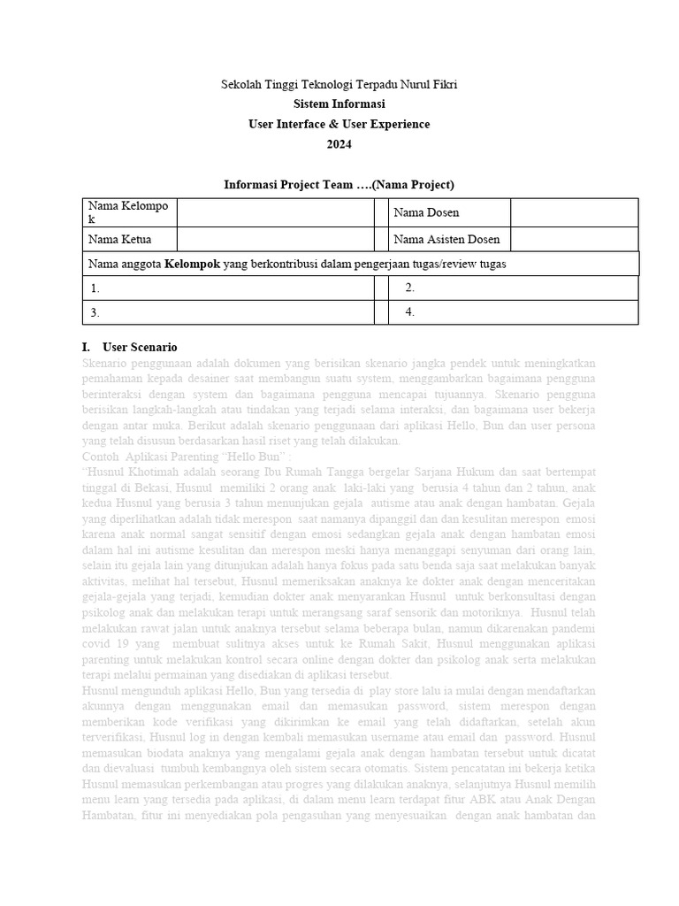 Template Tugas Tahap 2 UI UX | PDF