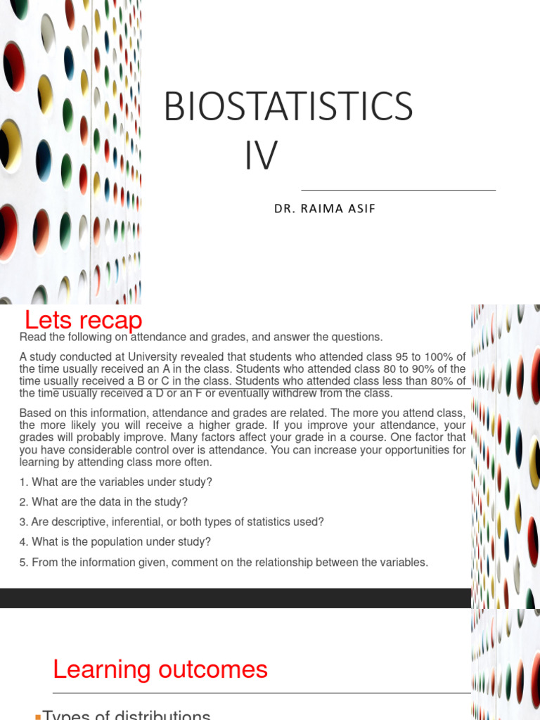 BIOSTATISTICS IV Data Distribution by SM | PDF | Skewness | Normal ...