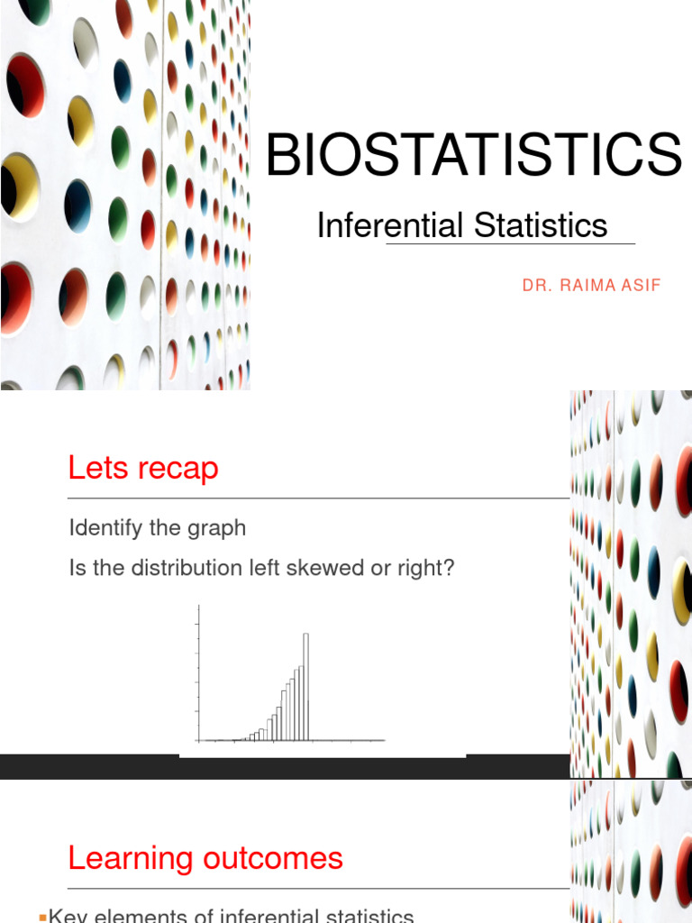 5 & 6 - BIOSTATISTICS V & VI Inferential Statistics I & II | PDF | Statistical Hypothesis ...