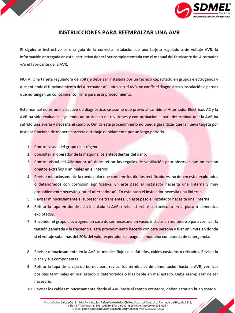 Manual de Cambio Avr | PDF | voltaje | Bienes manufacturados