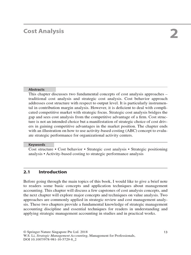 Strategic Cost Analysis Techniques | PDF | Strategic Management ...