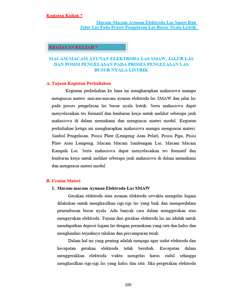 10. KEGIATAN KULIAH 7. MACAM-MACAM AYUNAN ELEKTRODA LAS SMAW | PDF