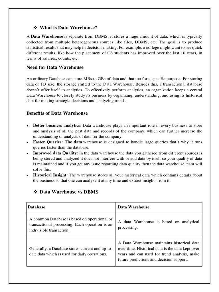 Data Warehouse Basics and Meta Data | PDF | Metadata | Data Warehouse