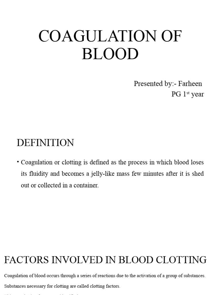 Blood Coagulation | PDF | Coagulation | Bleeding