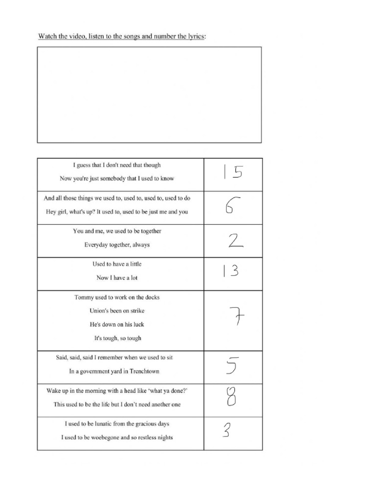 SONG Used To | PDF