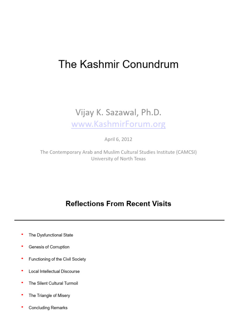 The Kashmir Conundrum | PDF | Wahhabism | Sufism