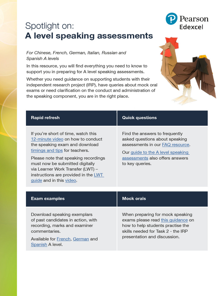 Spotlight-on-ALevel-Speaking | PDF | Cognition | Human Communication