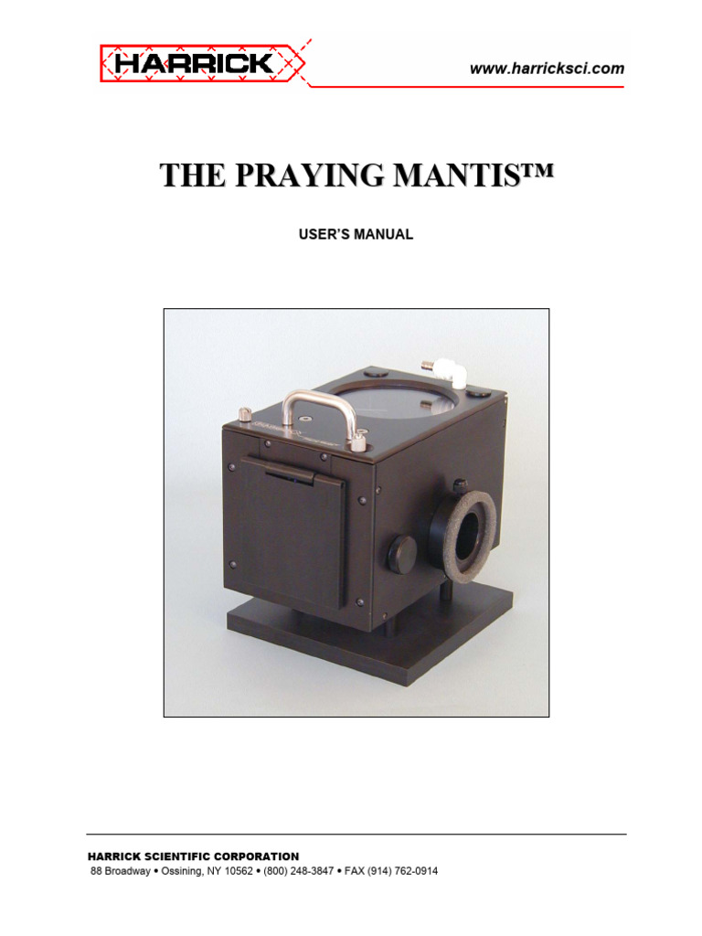 Harrick PrayingMantis A528-Q UserManual | PDF | Thermocouple | Vacuum