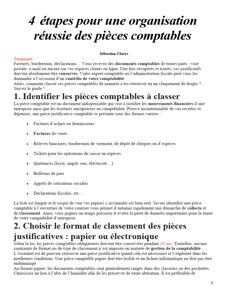 Accueil Comptabilité 4 Étapes Pour Une Organisation Réussie Des Pièces ...