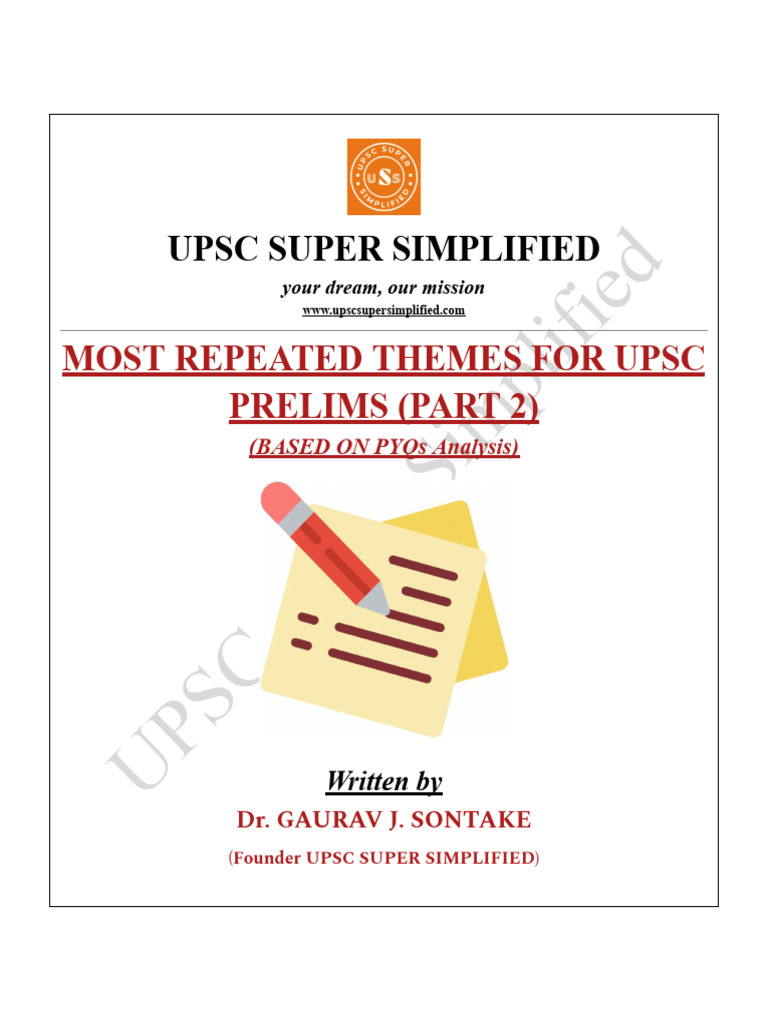 Most Repeated Themes For Upsc Prelims Part 2 Based On Pyqs Pdf