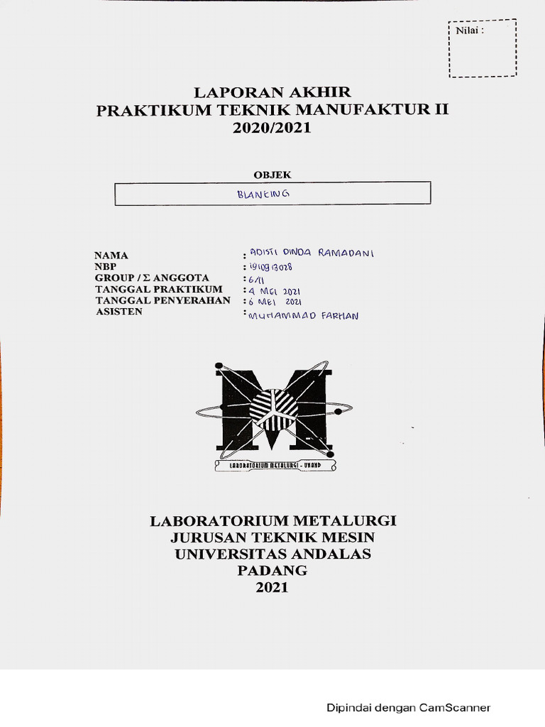 Adisti Dinda Ramadani BLANKING KLP-6 | PDF