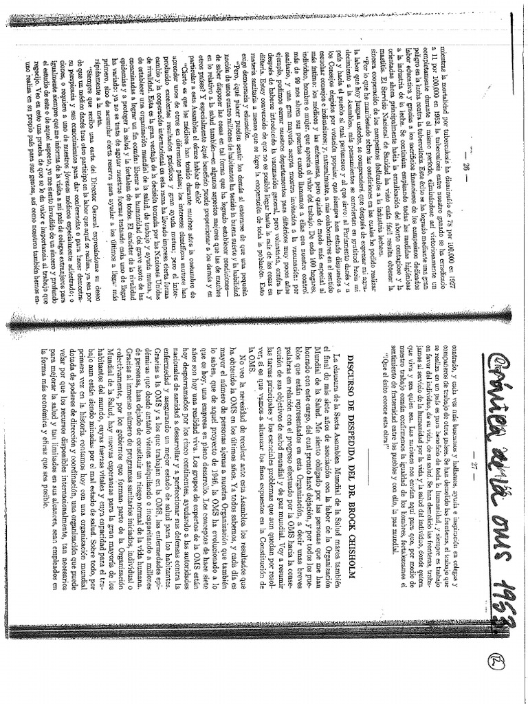 Discurso de Despedida Del DR Brock Chisholm | PDF