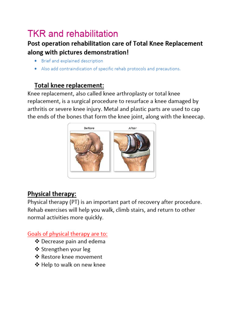 Total Knee Replacement Rehab Guide | PDF | Knee | Physical Therapy