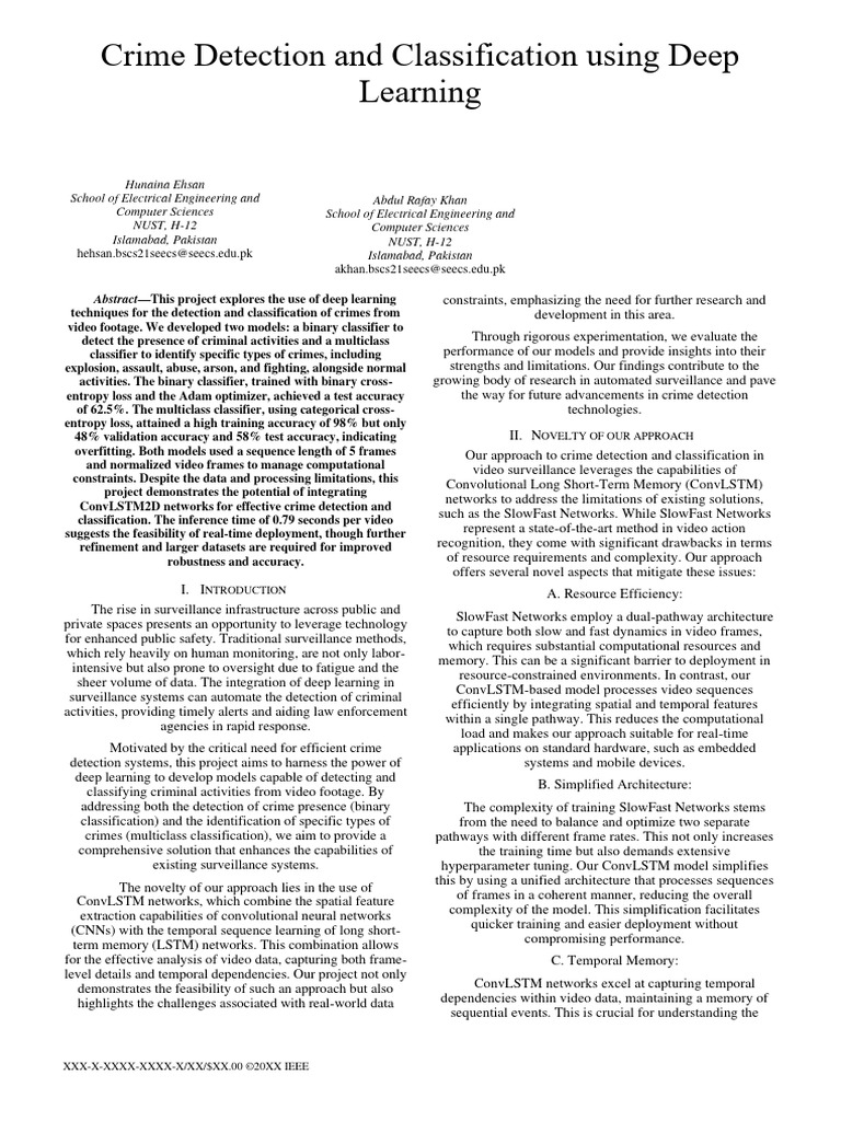 Crime Detecction DL Model ConvLSTM2D analysis and results | Download Free PDF | Deep Learning ...