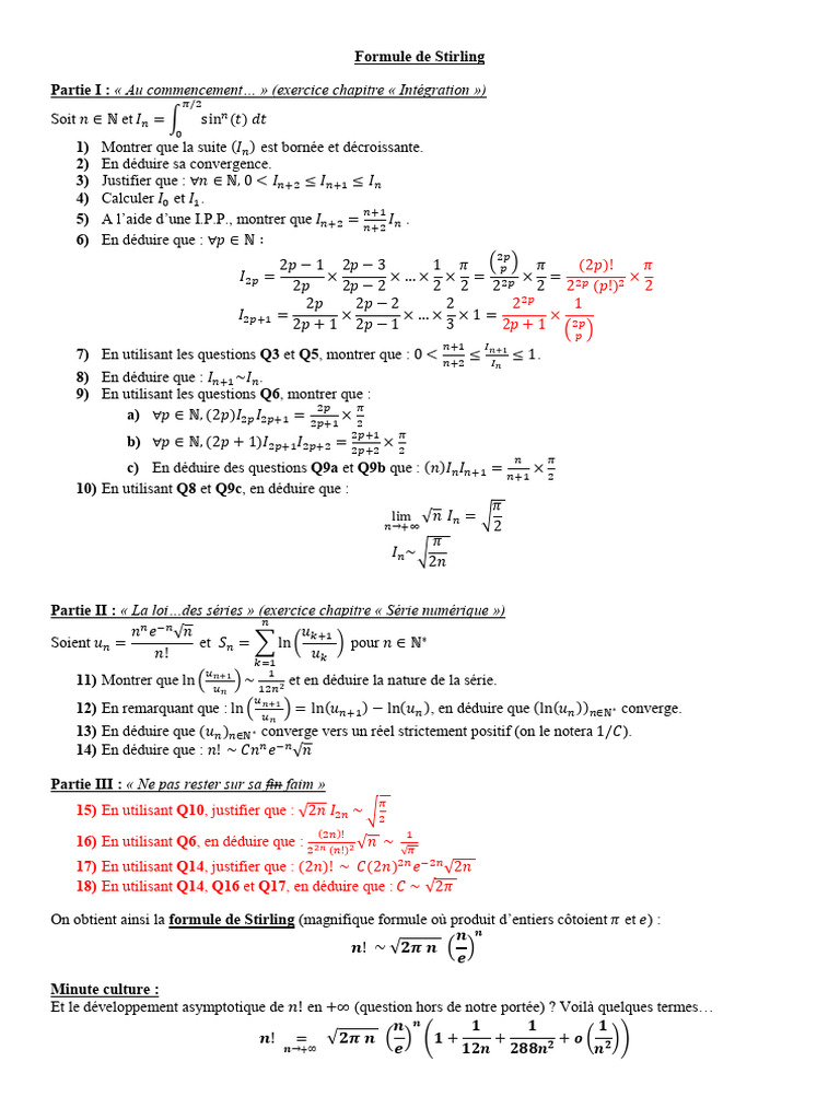 DM-Formule de Stirling-2024 | PDF | Concepts mathématiques | Analyse ...