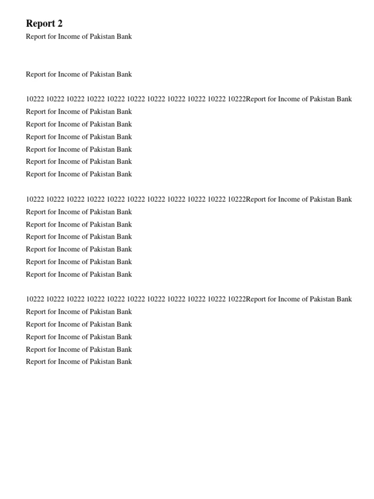 Pakistan Bank Income Report | PDF