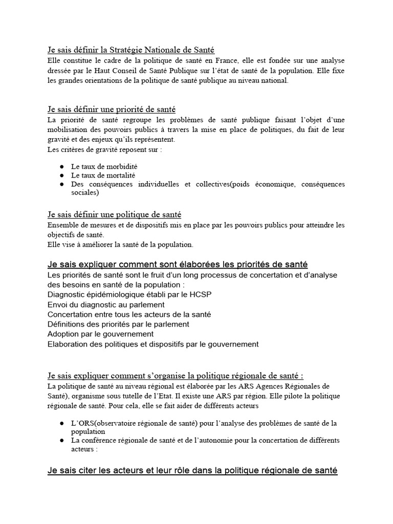 Politique de santé publique en France | PDF | Politique de santé ...