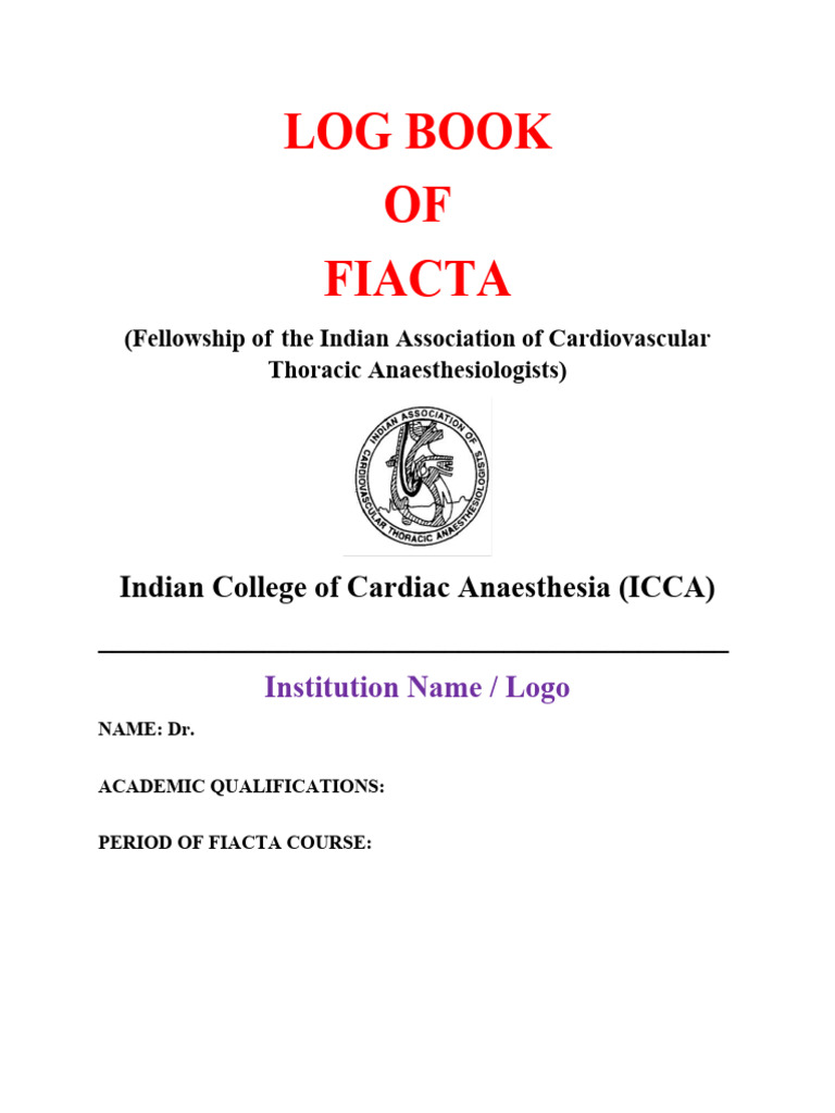 Log Book FIACTA | PDF | Anesthesia | Surgery