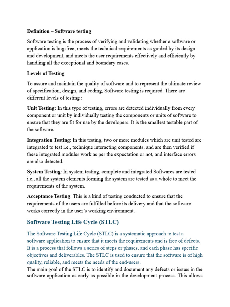 Software Testing-1 | PDF | Software Testing | Unit Testing Software Testing-1 | PDF | Software Testing | Unit Testing