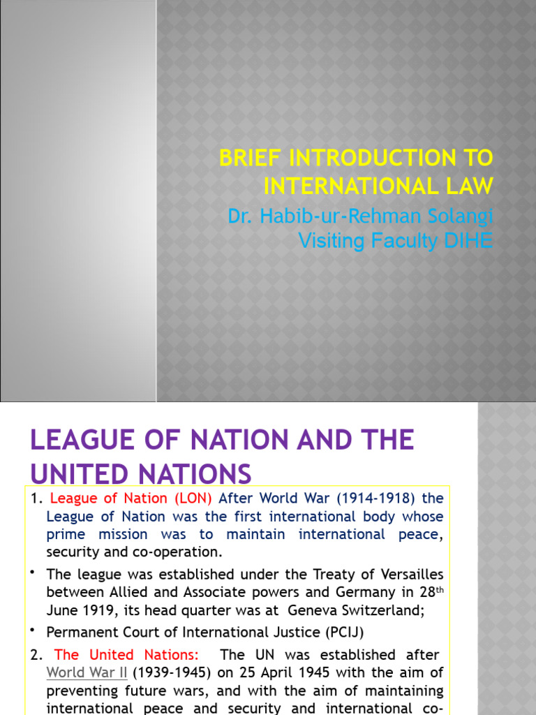Brief Intro of PIL-1 | PDF | International Law | Public Law