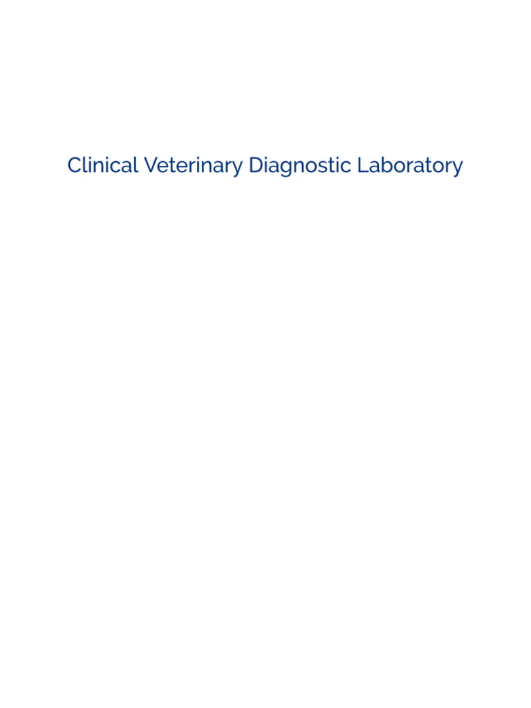 Clinical Veterinary Diagnostic Laboratory | PDF